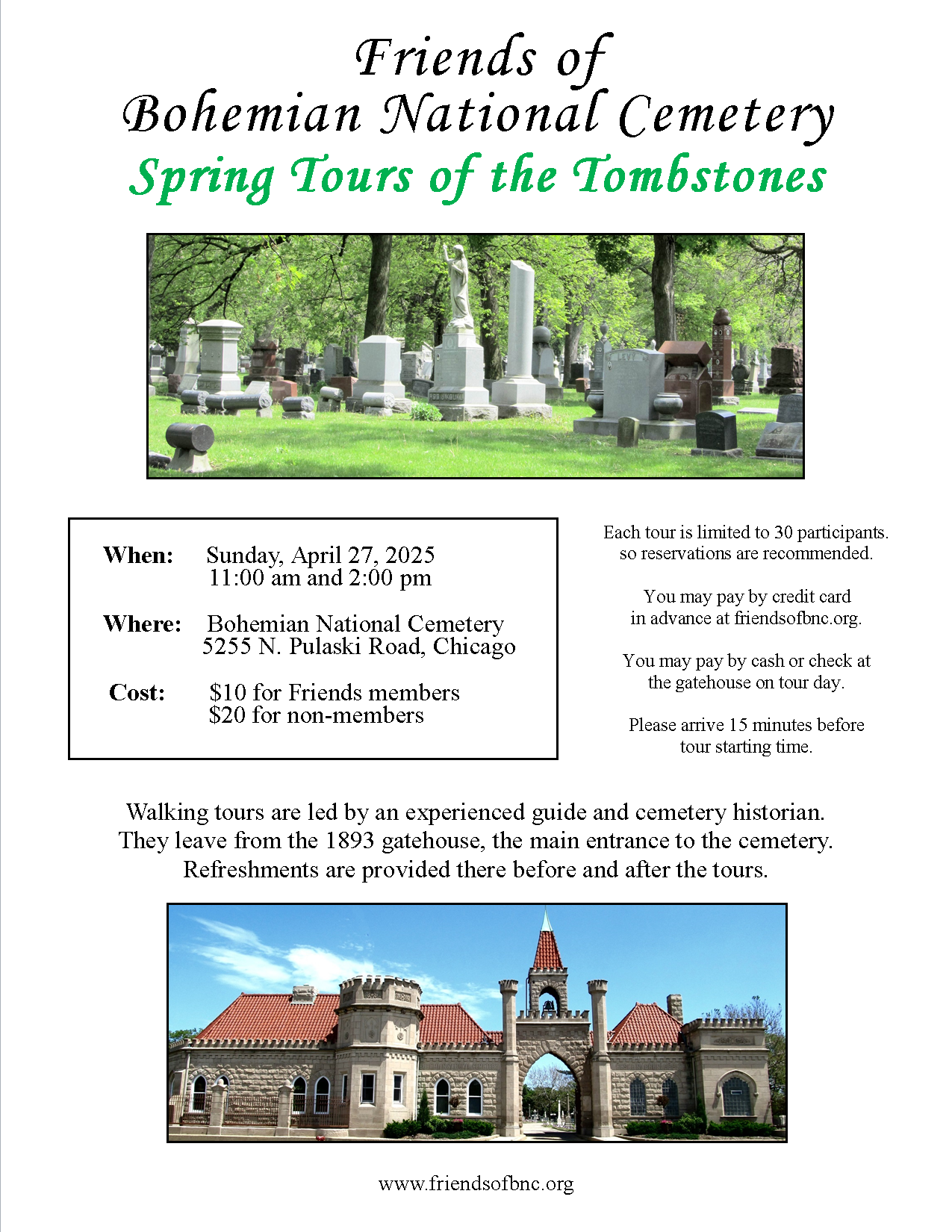 Friends of Bohemian National Cemetery - Upcoming Events